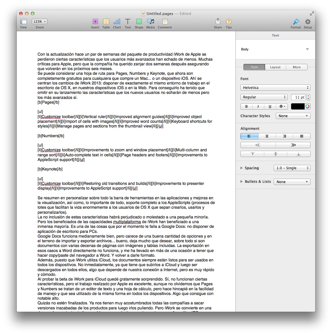 iWork 2013: una gran suite de productividad, pero no exenta de críticas | Geektopia